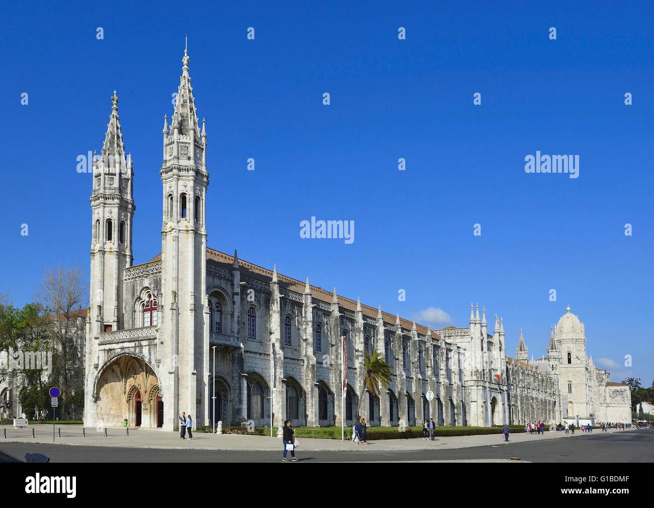 Portugal, Lisbon, Belem area, Santa Maria church of Jeronimos Monastery ...