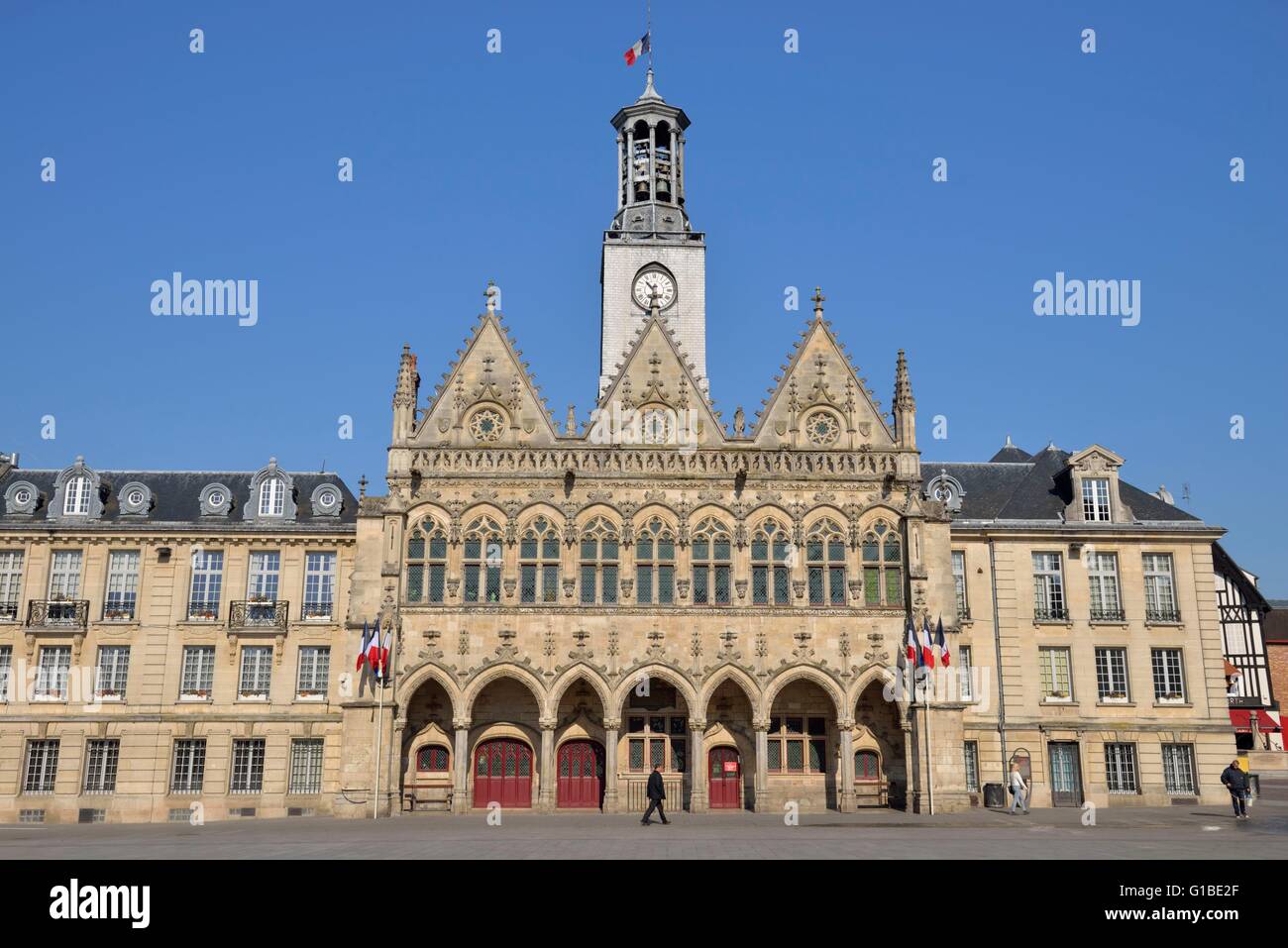 France, Aisne, Saint Quentin, place of the City Hall, city hall of ...