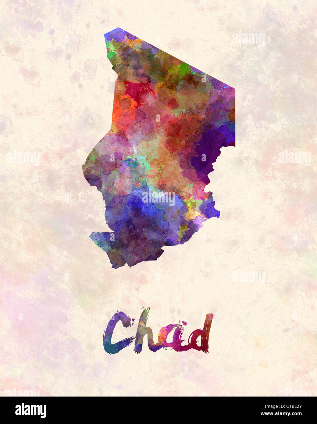 Chad in watercolor Stock Photo - Alamy