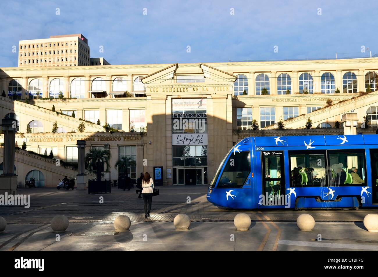 France, Herault, Montpellier, commercial center the Polygone, Antigone ...