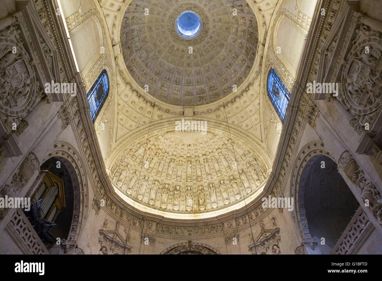 Spain, Andalucia, Sevilla, the ceiling in Renaissance style of the ...