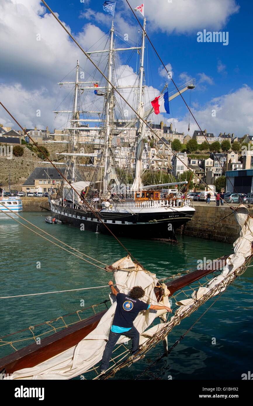 France, Manche, Granville, Three-masted barque Belem Stock Photo - Alamy