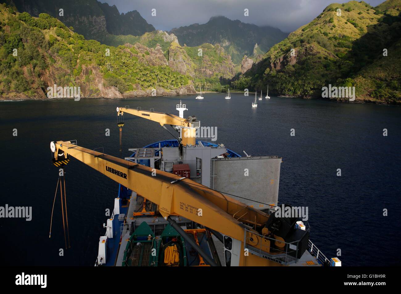 France, French Polynesia, Marquesas islands archipelago, Aranui 5 ...