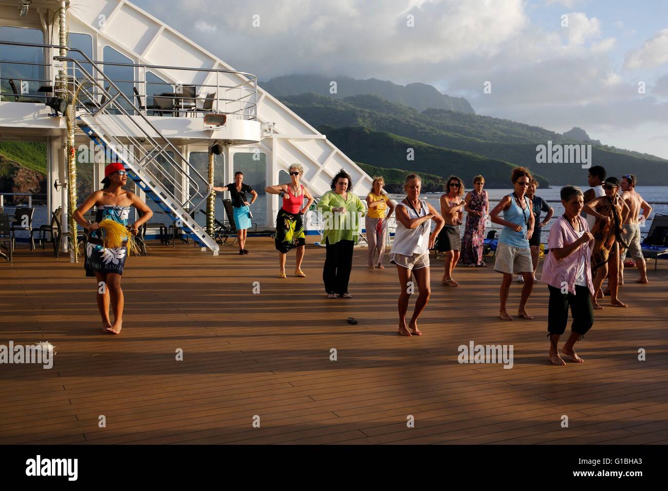 France, French Polynesia, Marquesas islands archipelago, Aranui 5 ...