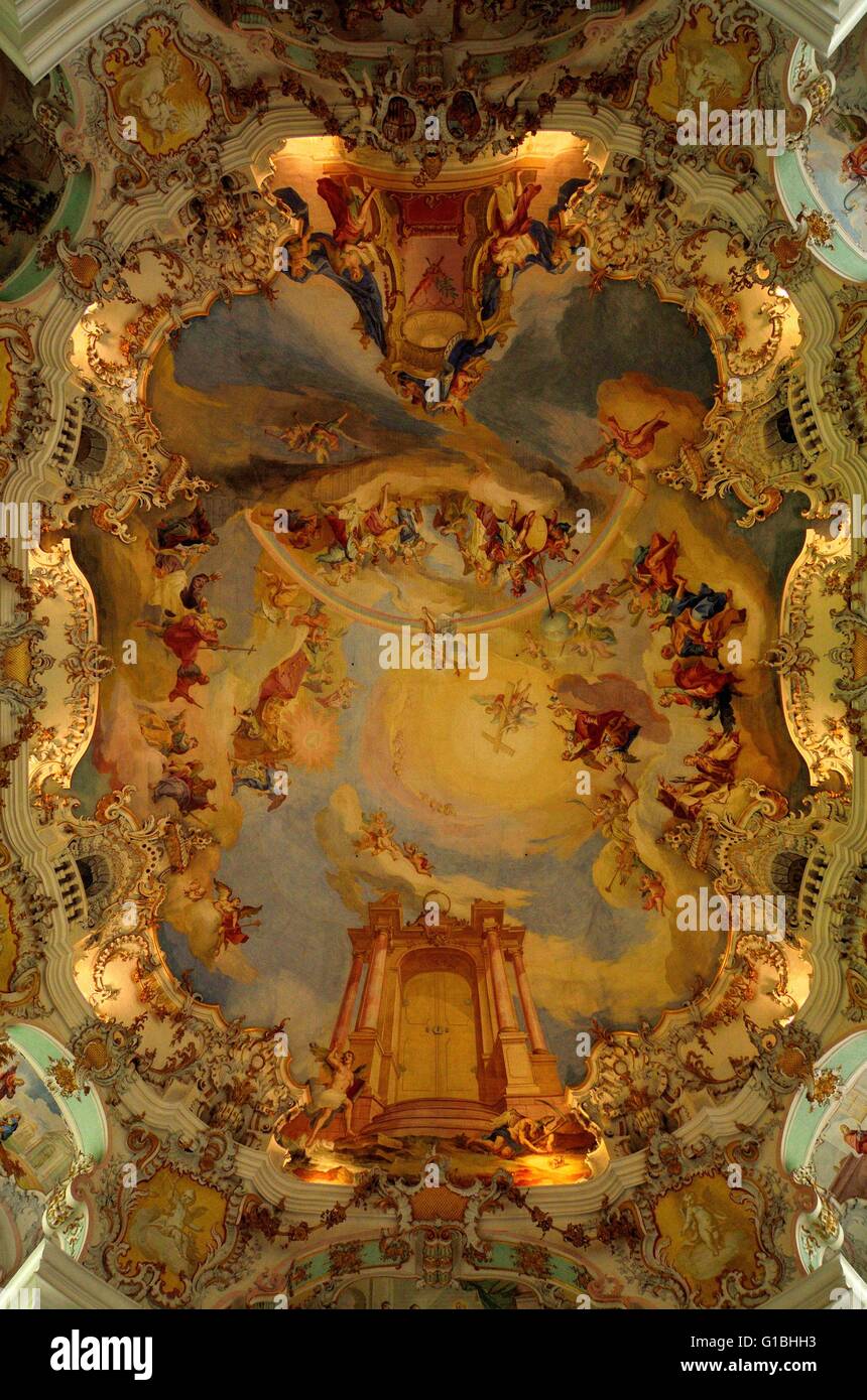 Germany, Bavaria, Steingaden, Wies latin catholic church (rococo style ...