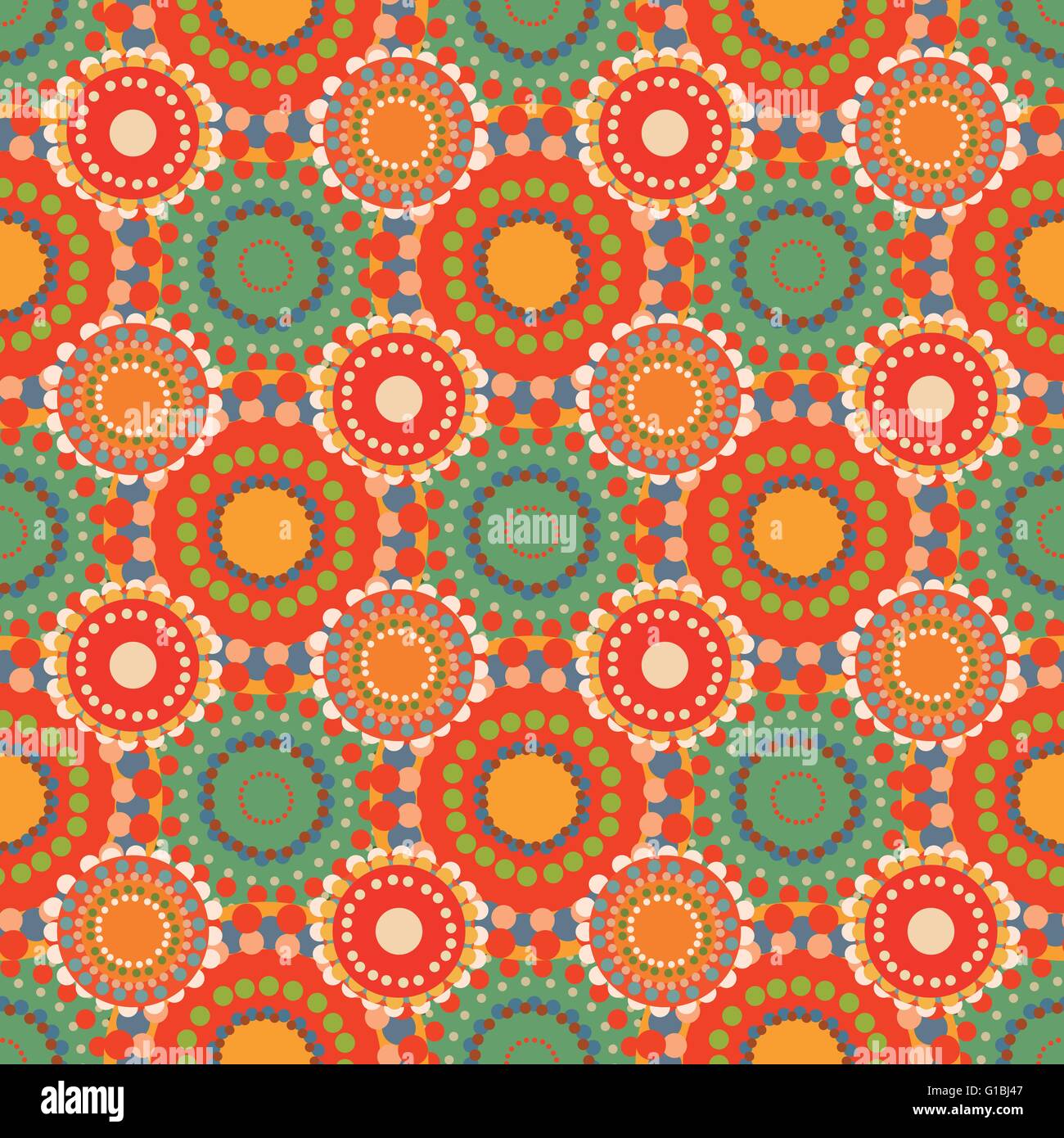 Seamless vintage retro pattern orange textile Stock Vector Image & Art ...