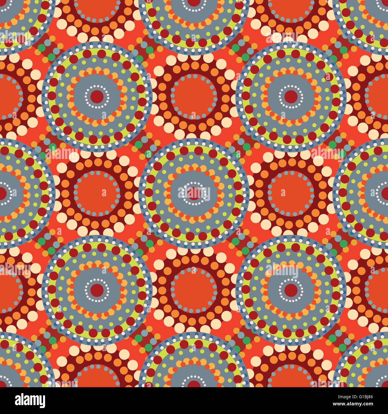 Seamless vintage retro pattern orange textile Stock Vector Image & Art ...