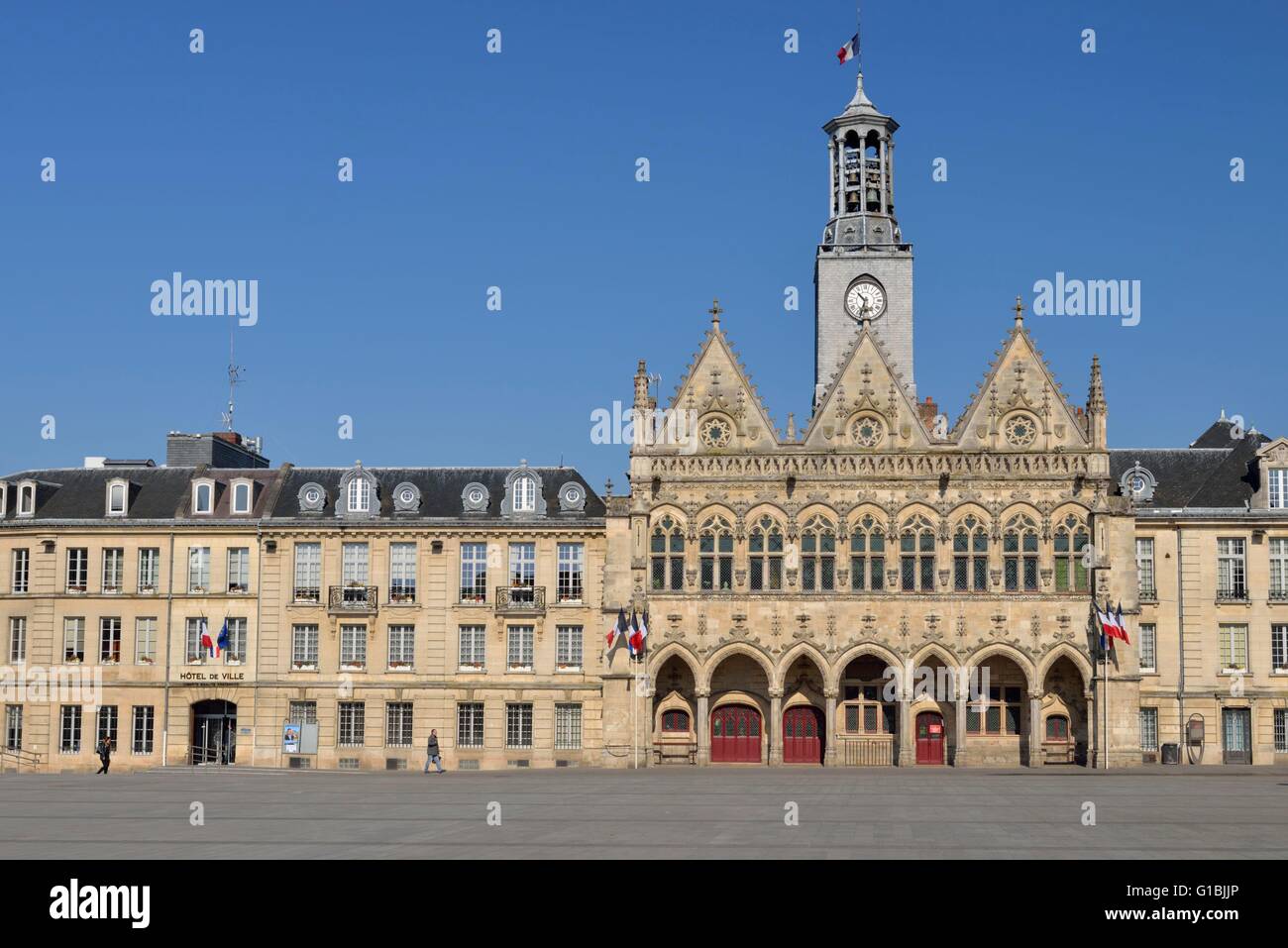 France, Aisne, Saint Quentin, place of the City Hall, city hall of ...