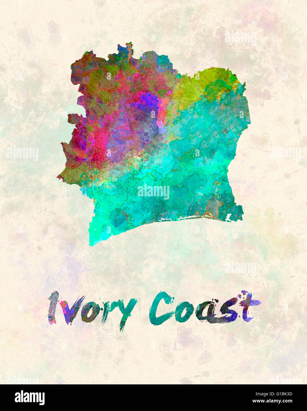 Ivory coast map in hi-res stock photography and images - Alamy