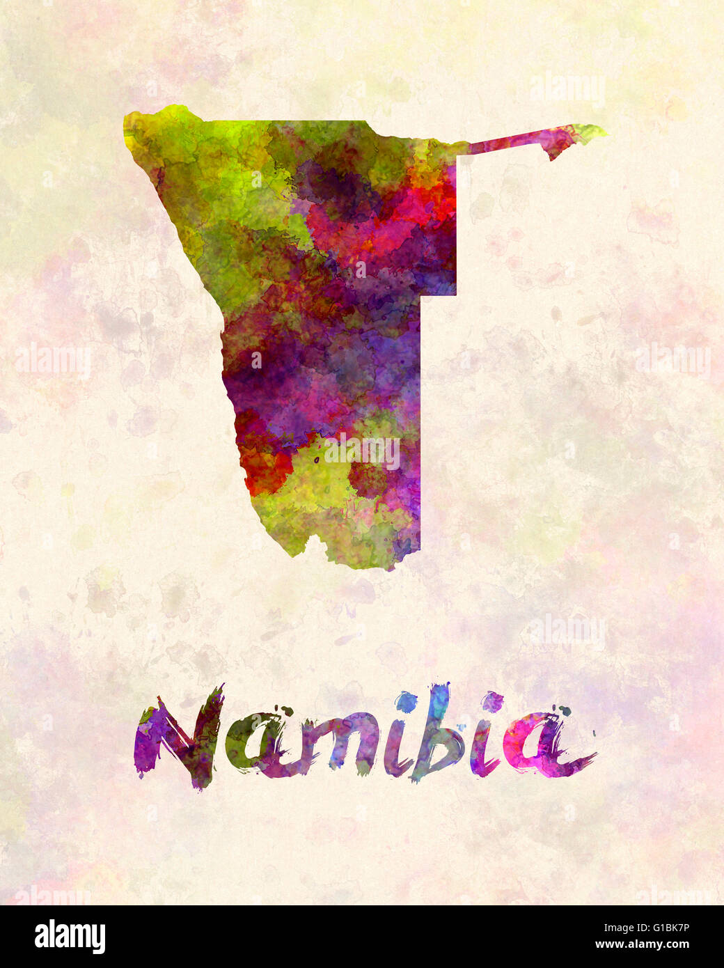 Namibia in watercolor Stock Photo - Alamy