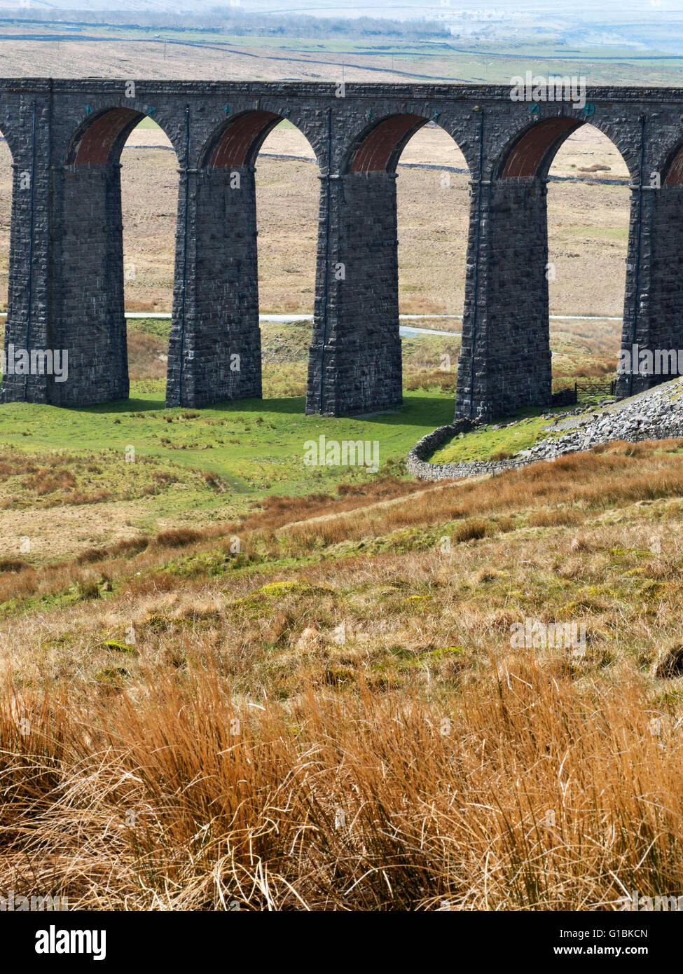 Ribblehead Viaduct from Batty Moss Ribblehead Yorkshire Dales England ...