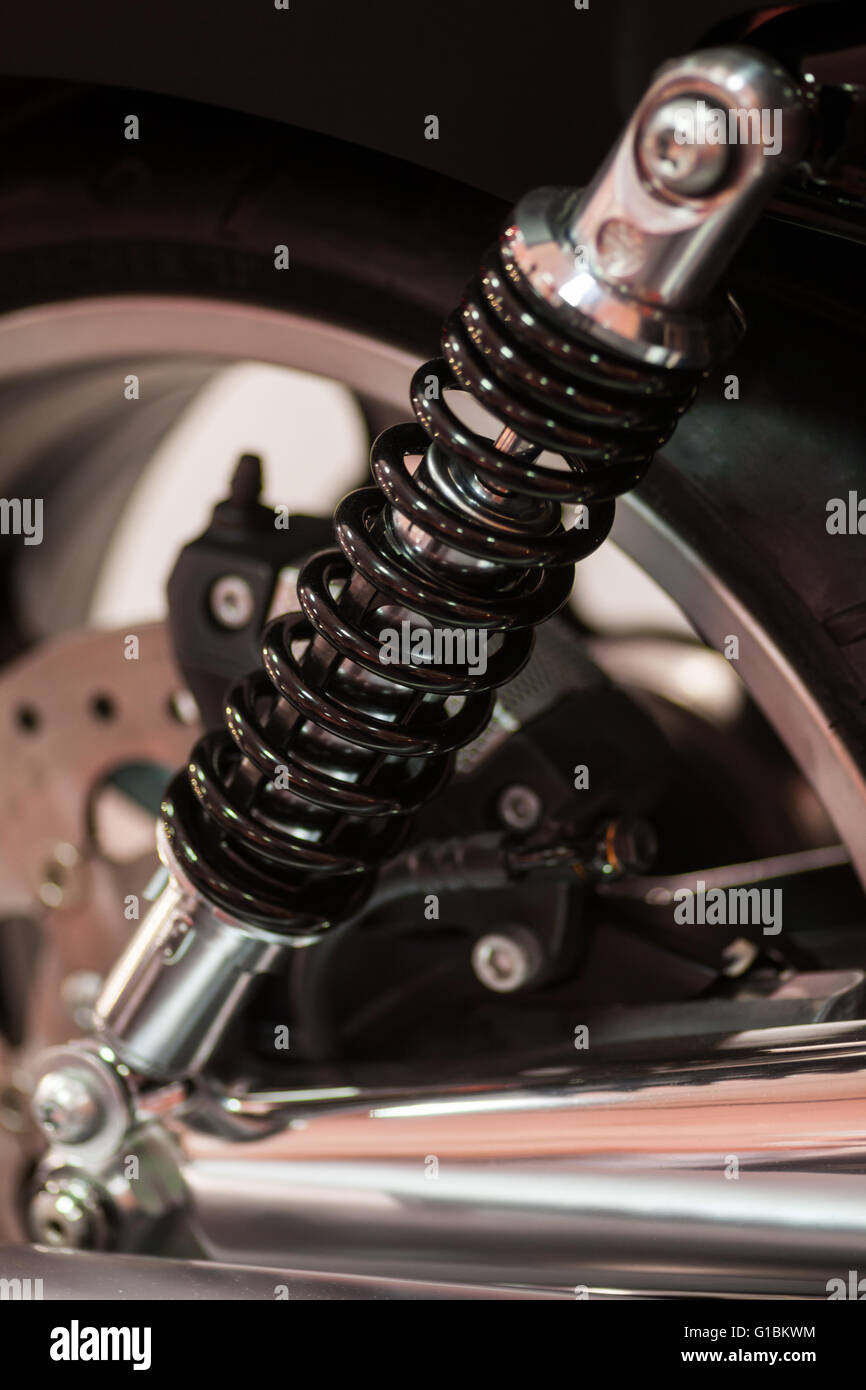 Color shot of a motorcycle shock absorber Stock Photo - Alamy