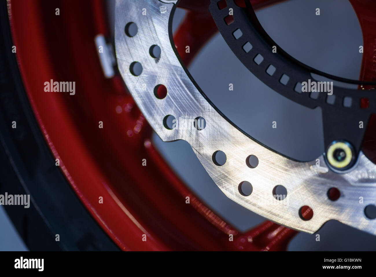 Color image of the brake disc of a motorcycle Stock Photo - Alamy