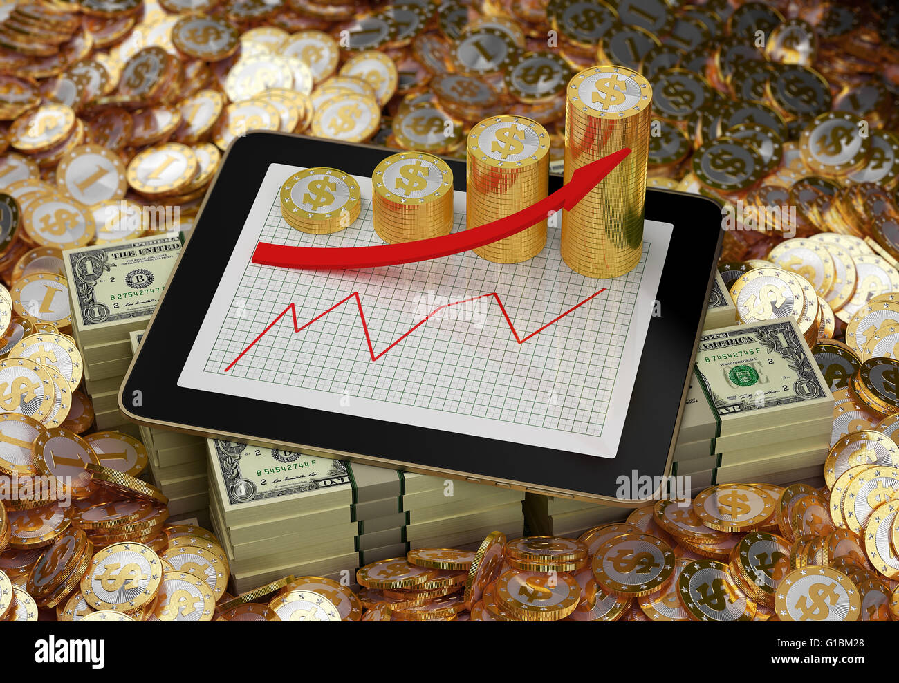 3d illustration tablet graphics hi-res stock photography and images - Alamy