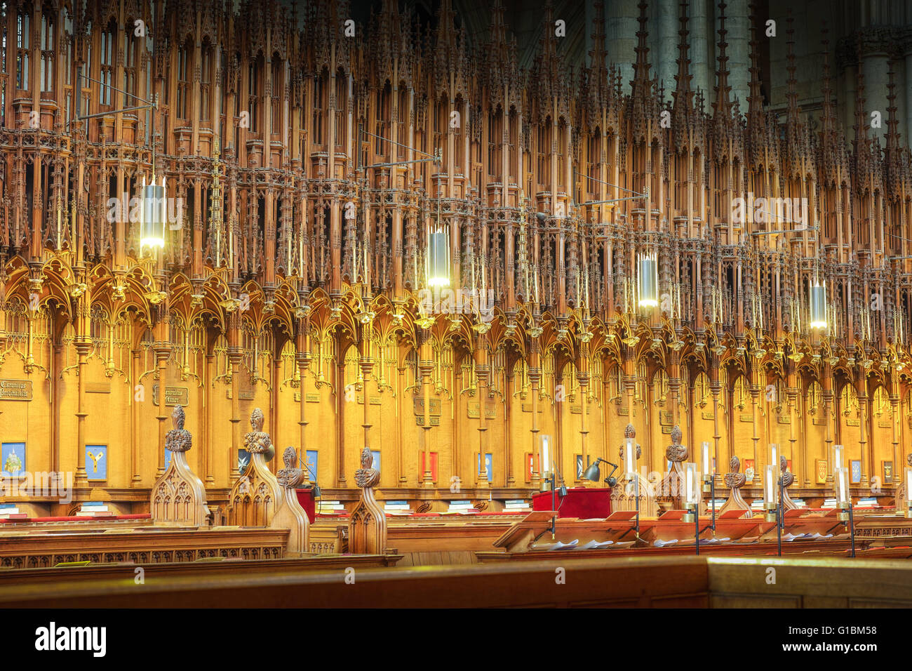 Quire (choir) at York minster, England Stock Photo - Alamy