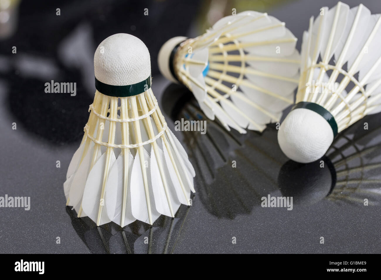 White badminton on the ground Stock Photo - Alamy