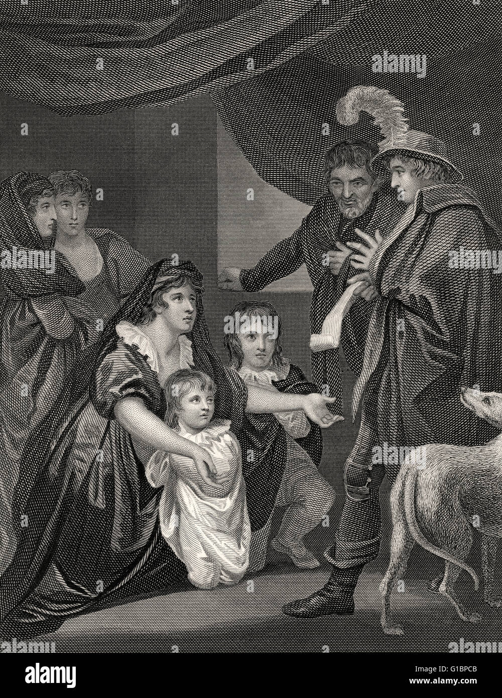 Elizabeth Woodville, 1437-1492, and her children, with Edward IV, 1464 ...