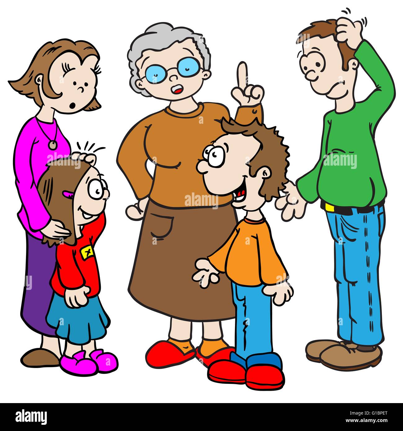 family talking cartoon illustration isolated on white Stock Vector ...