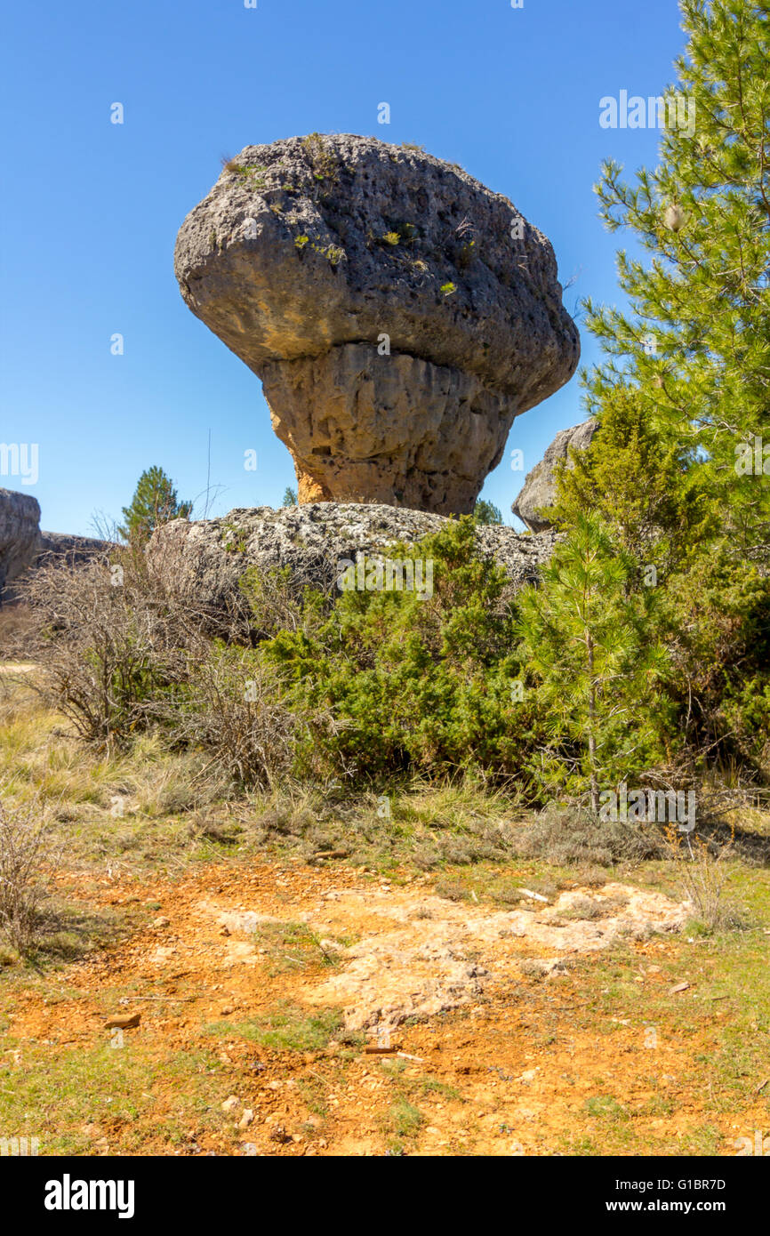 Rocks with capricious forms in the enchanted city of Cuenca, Spain ...