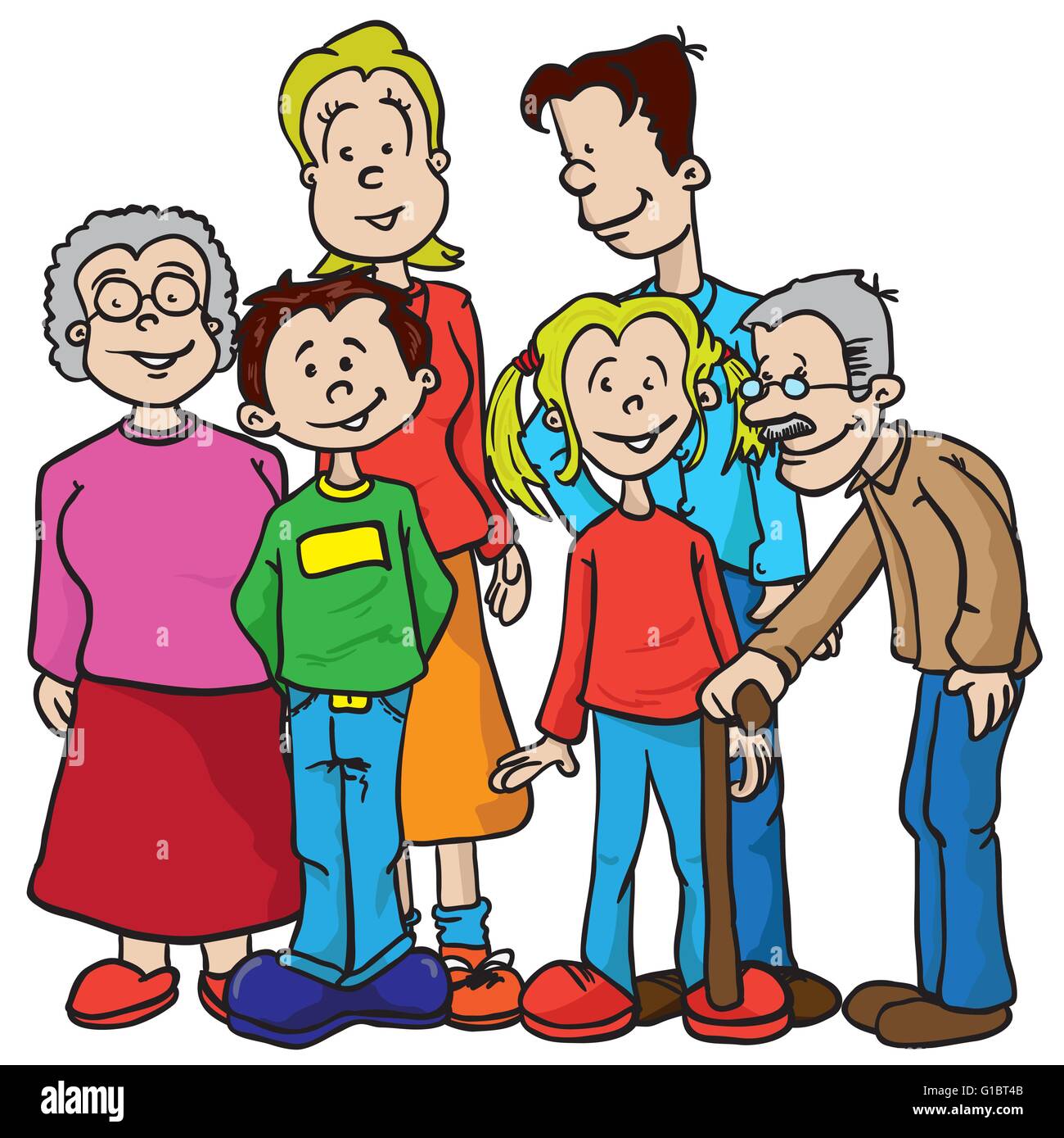family cartoon illustration Stock Vector Image & Art - Alamy