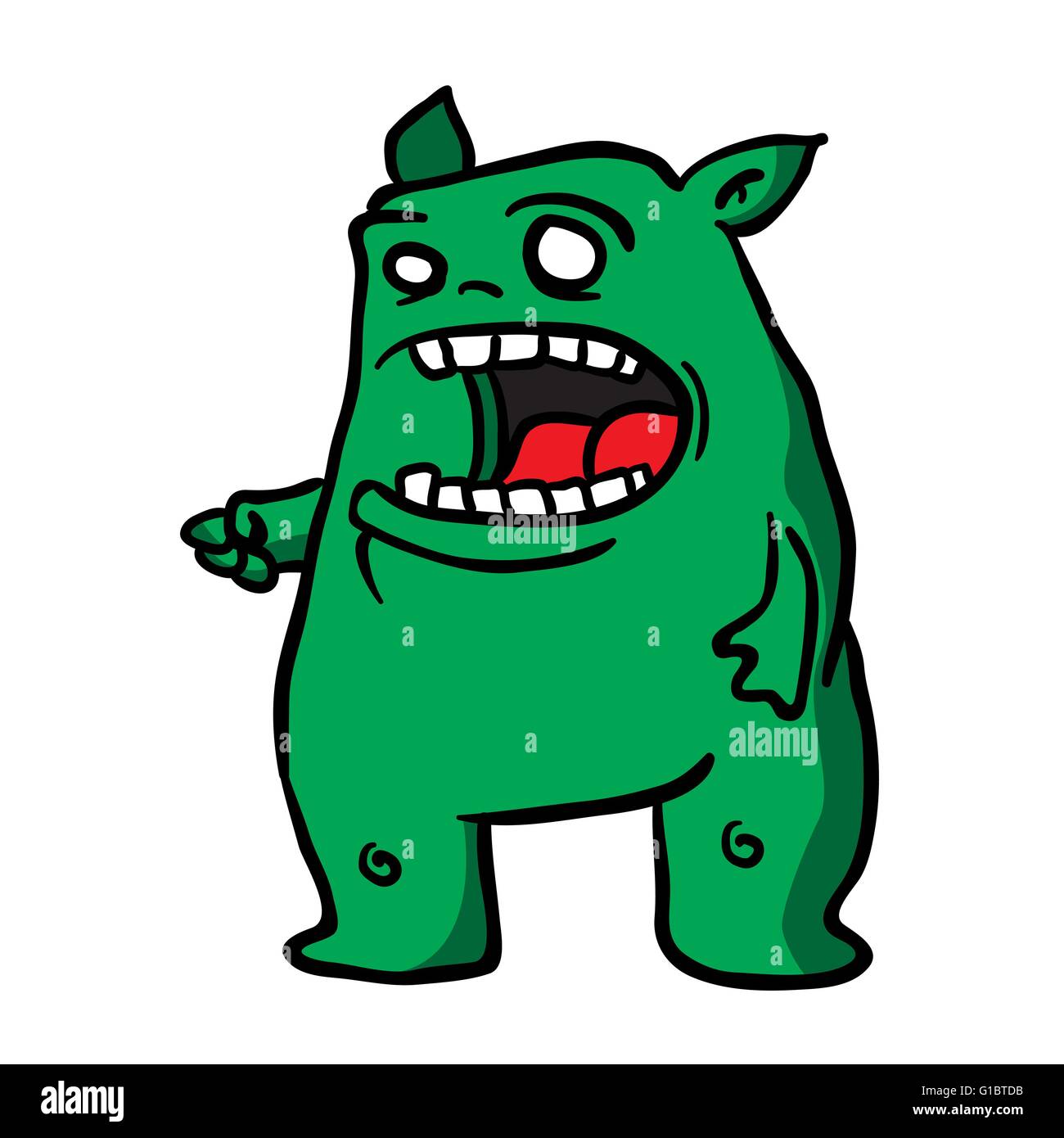 green monster cartoon illustration Stock Vector Image & Art - Alamy