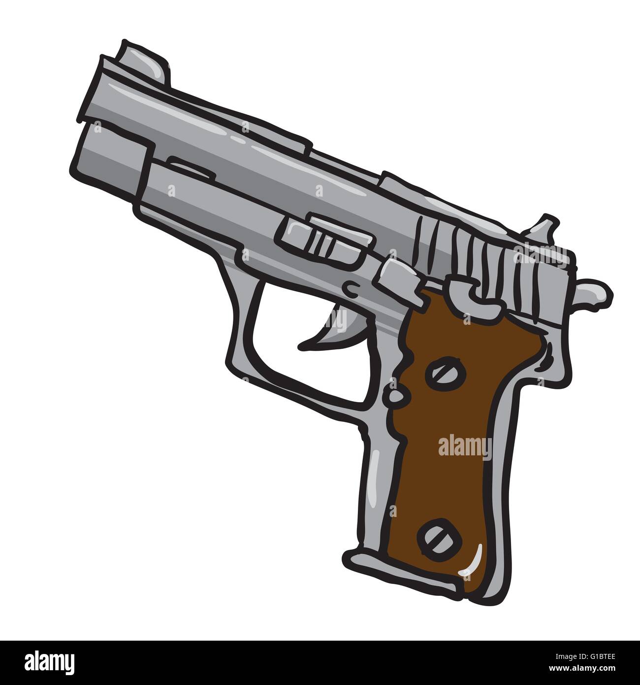 gun cartoon illustration isolated on white Stock Vector Image & Art - Alamy