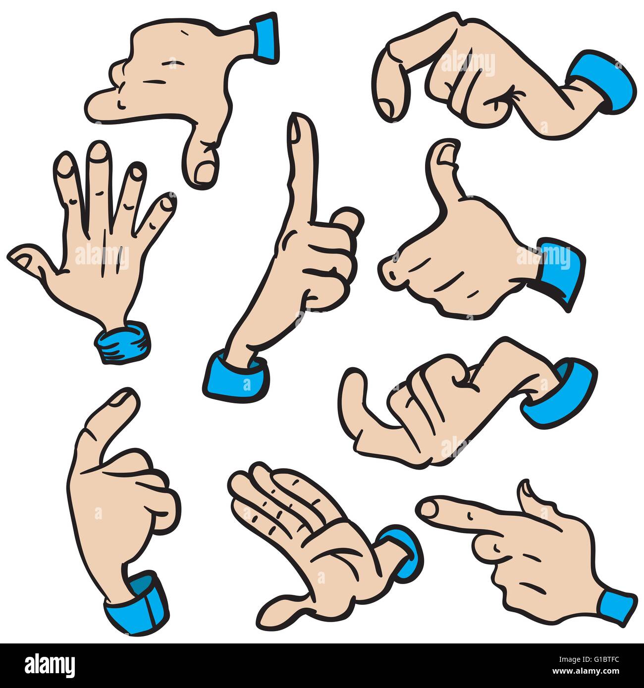 set of hands cartoon illustration Stock Vector Image & Art - Alamy
