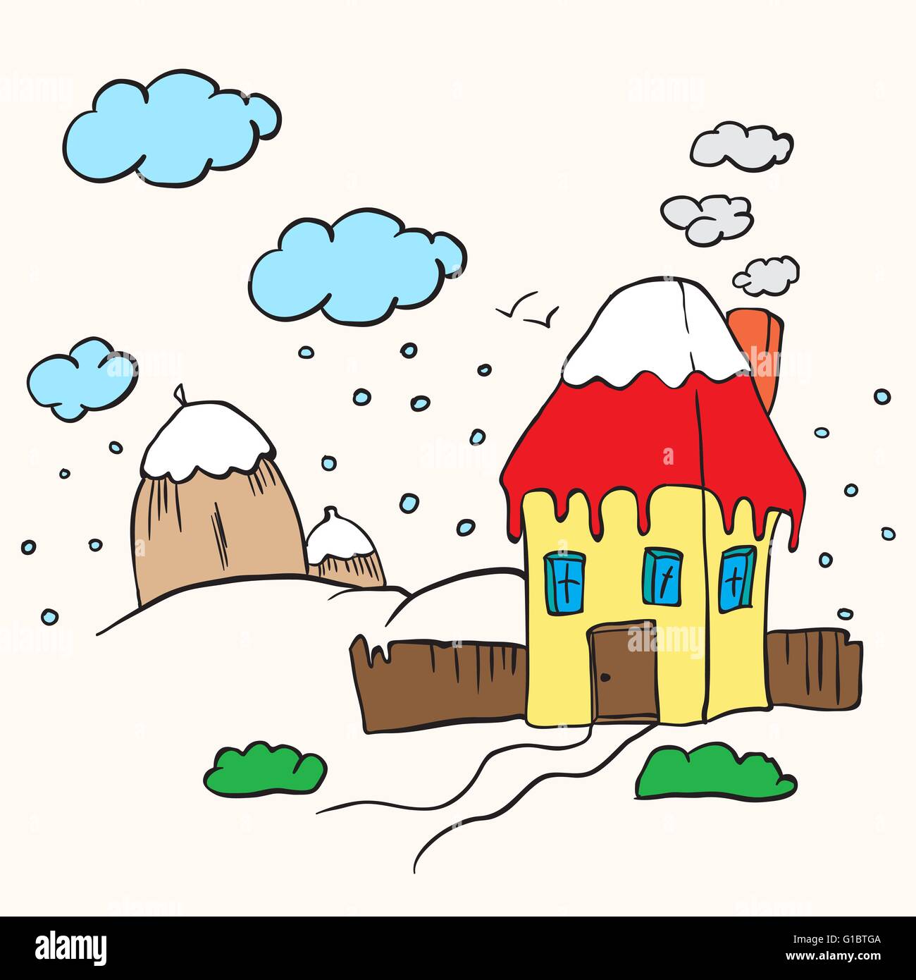 Snow House Vector Vectors Stock Photos & Snow House Vector Vectors ...