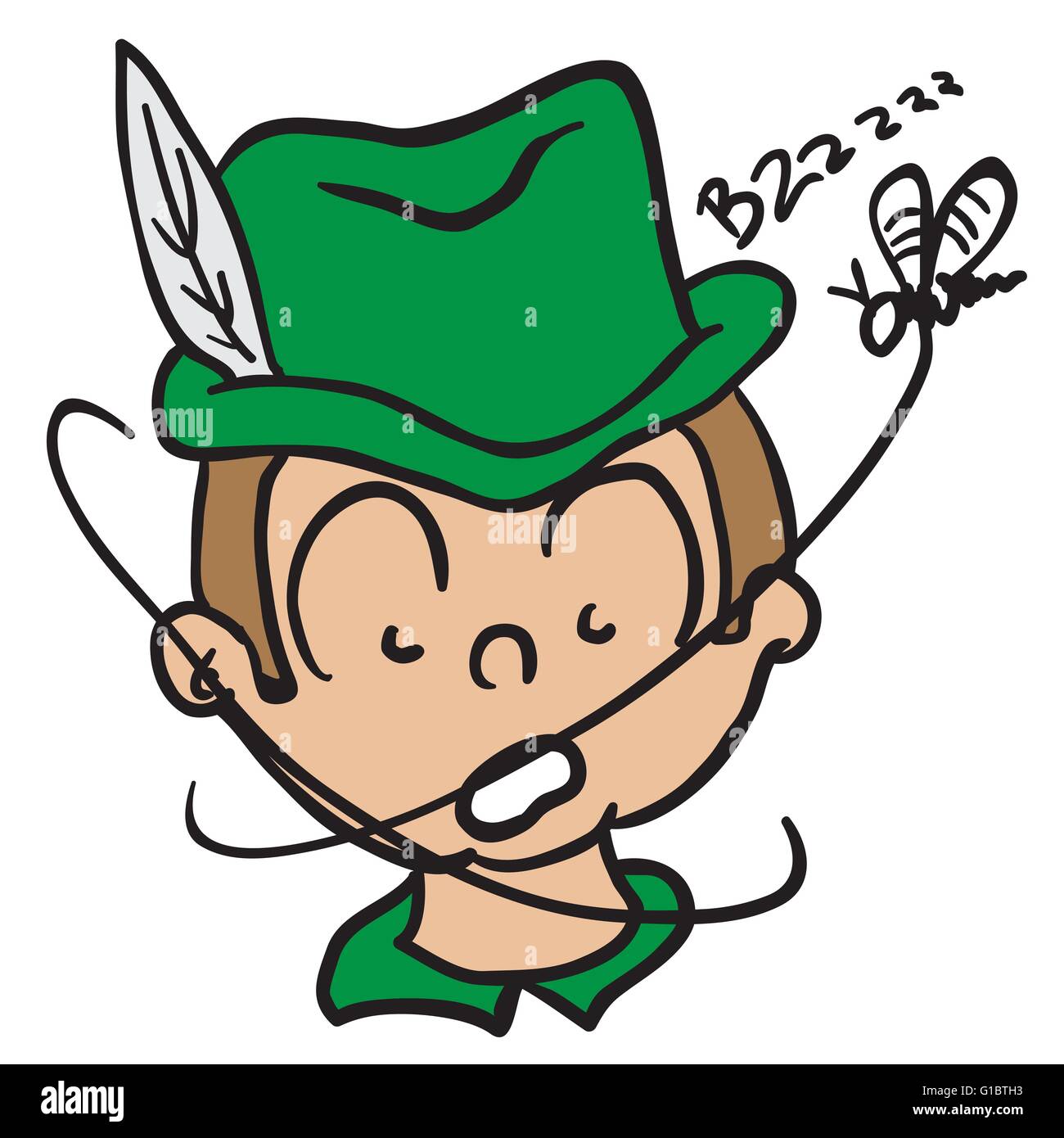 hunter attacked by bee cartoon Stock Vector Image & Art - Alamy