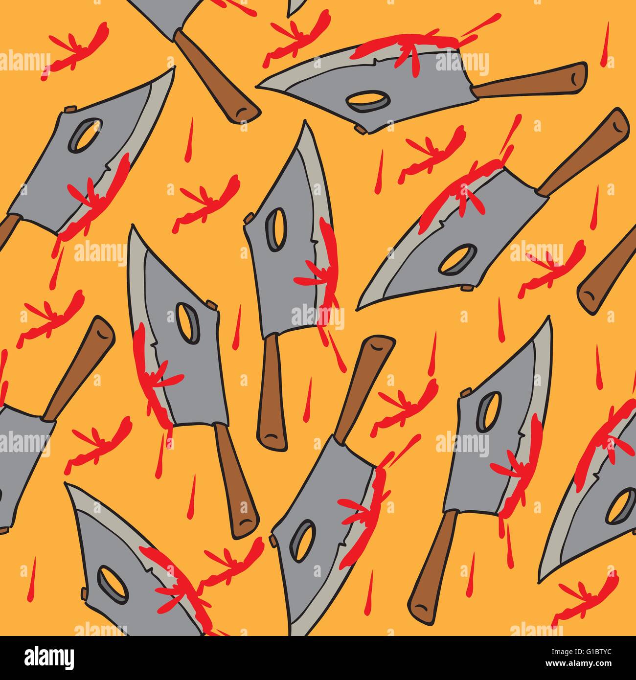 Bloody knife with wooden handle hi-res stock photography and images - Alamy