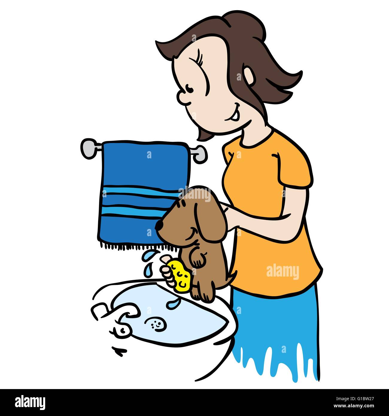 Cartoon dog bath hi-res stock photography and images - Alamy