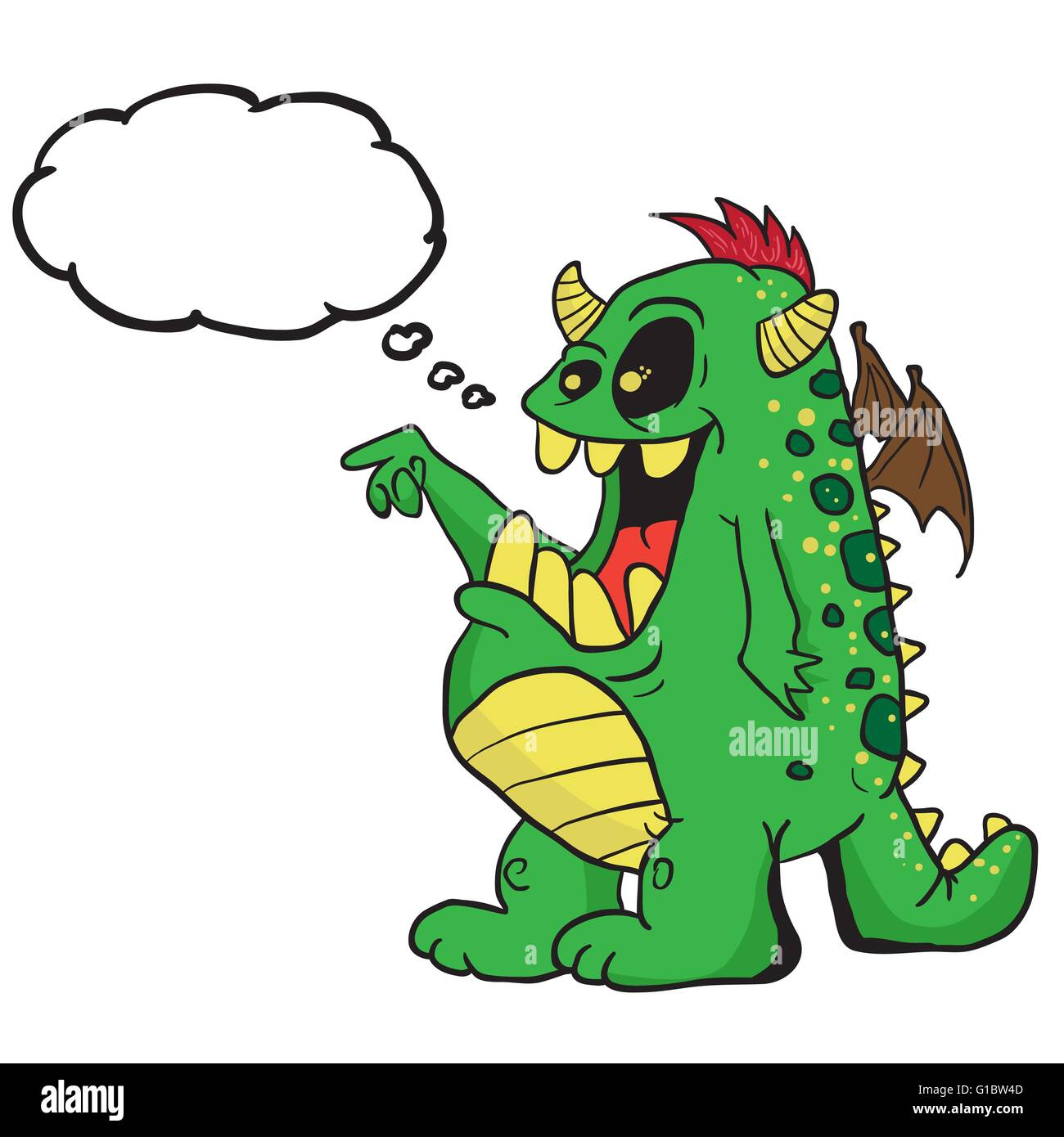 monster with thought bubble cartoon Stock Vector Image & Art - Alamy