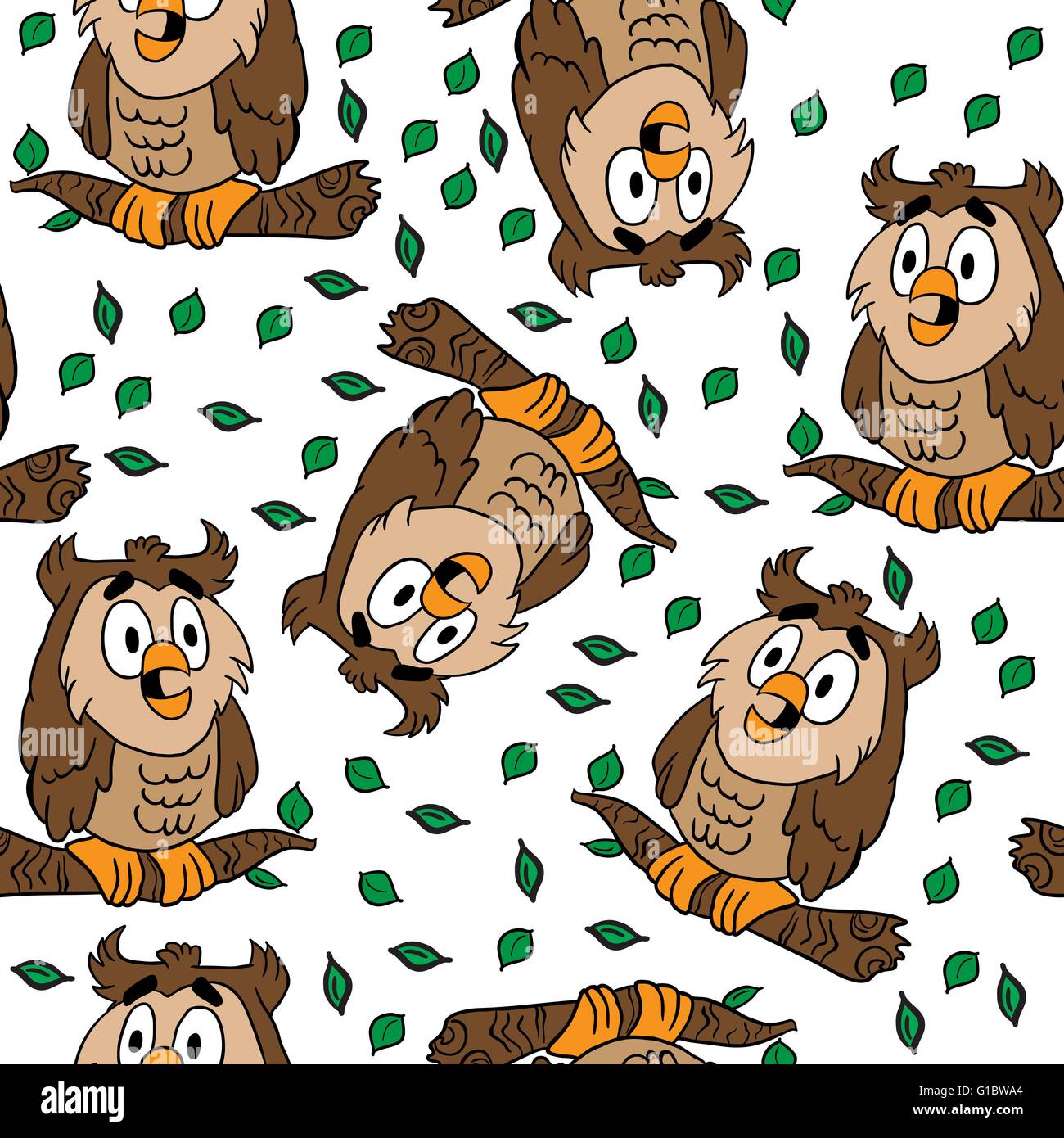 owl seamless pattern Stock Vector Image & Art - Alamy