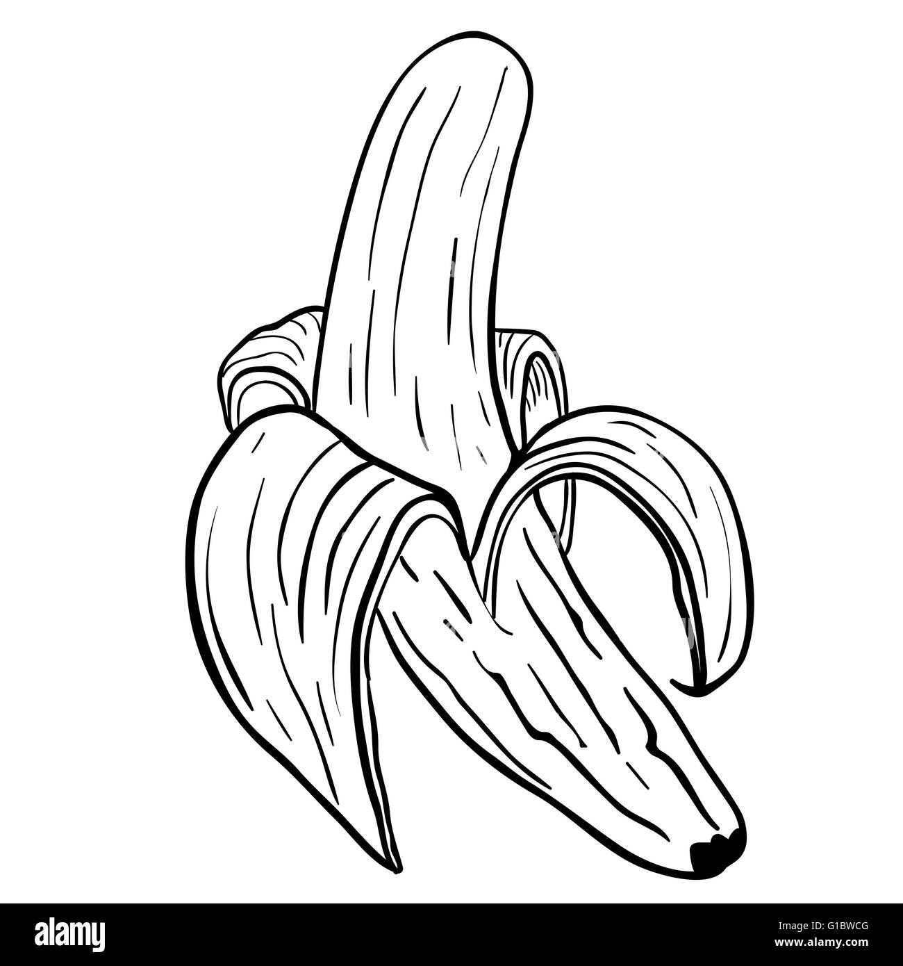 Peeled banana Stock Vector Images - Alamy