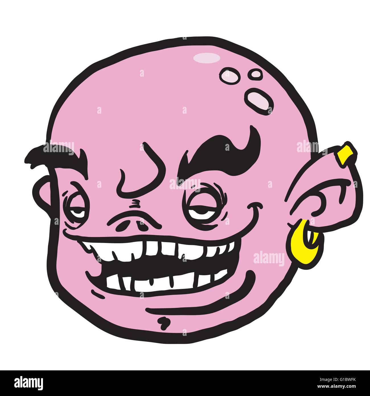 pink cartoon face isolated on white Stock Vector Image & Art - Alamy