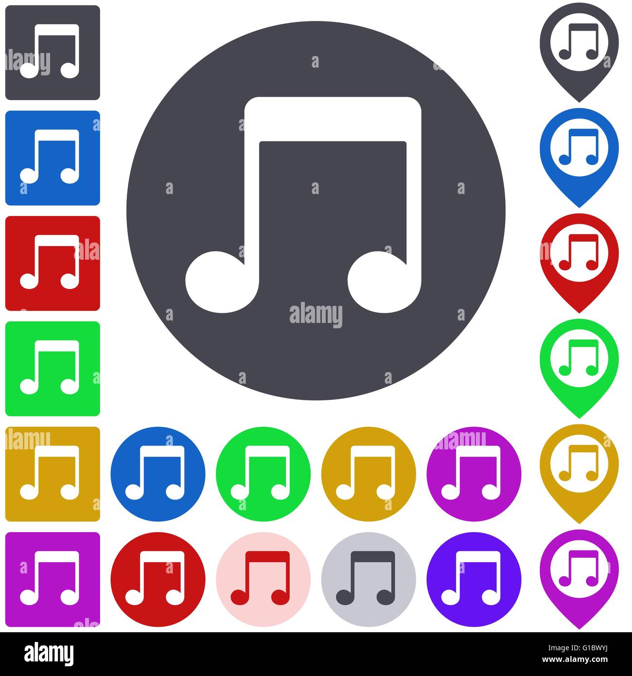 Music icon, button, symbol set Stock Vector Image & Art - Alamy