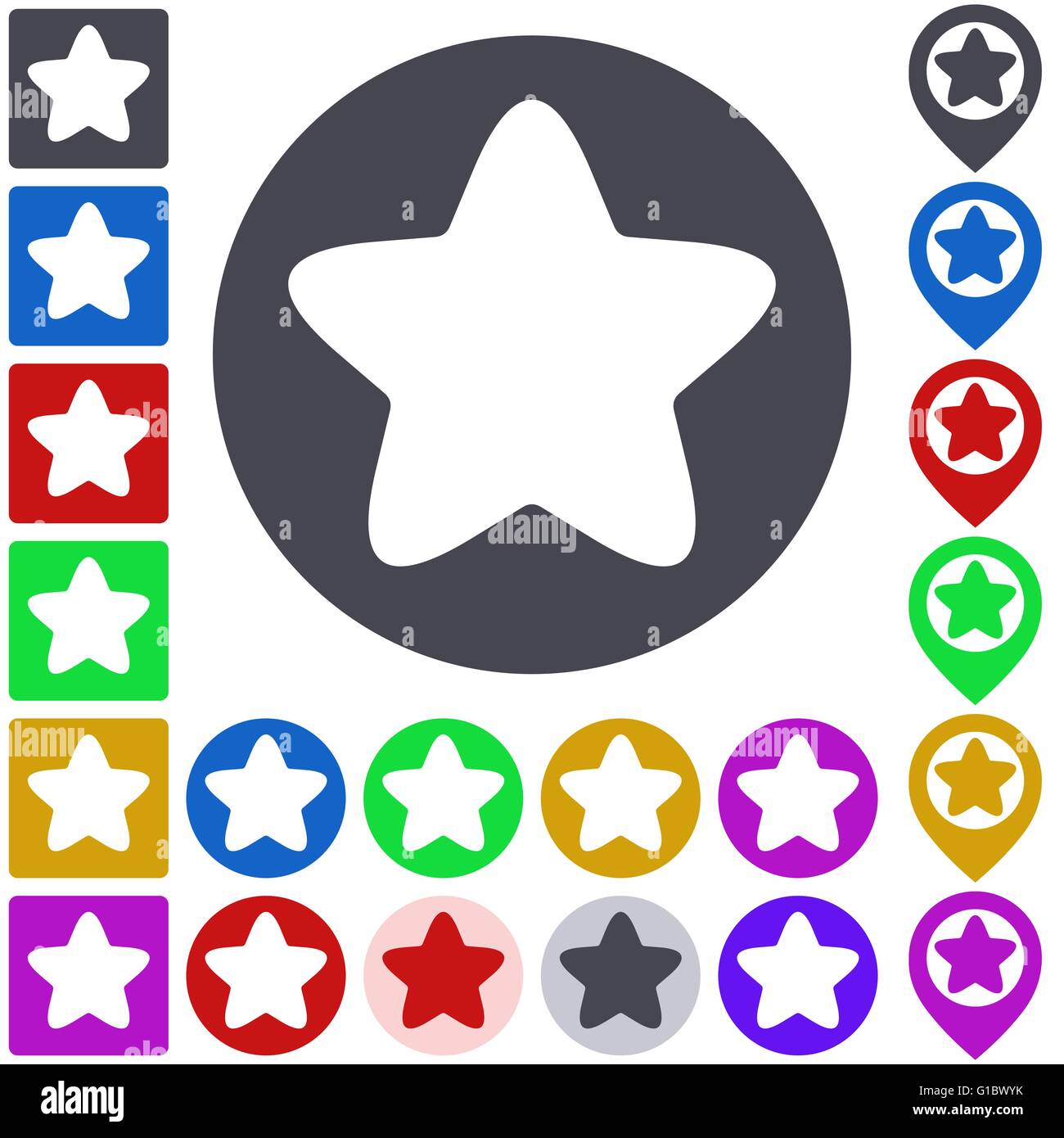 Star icon, button, symbol set Stock Vector Image & Art - Alamy