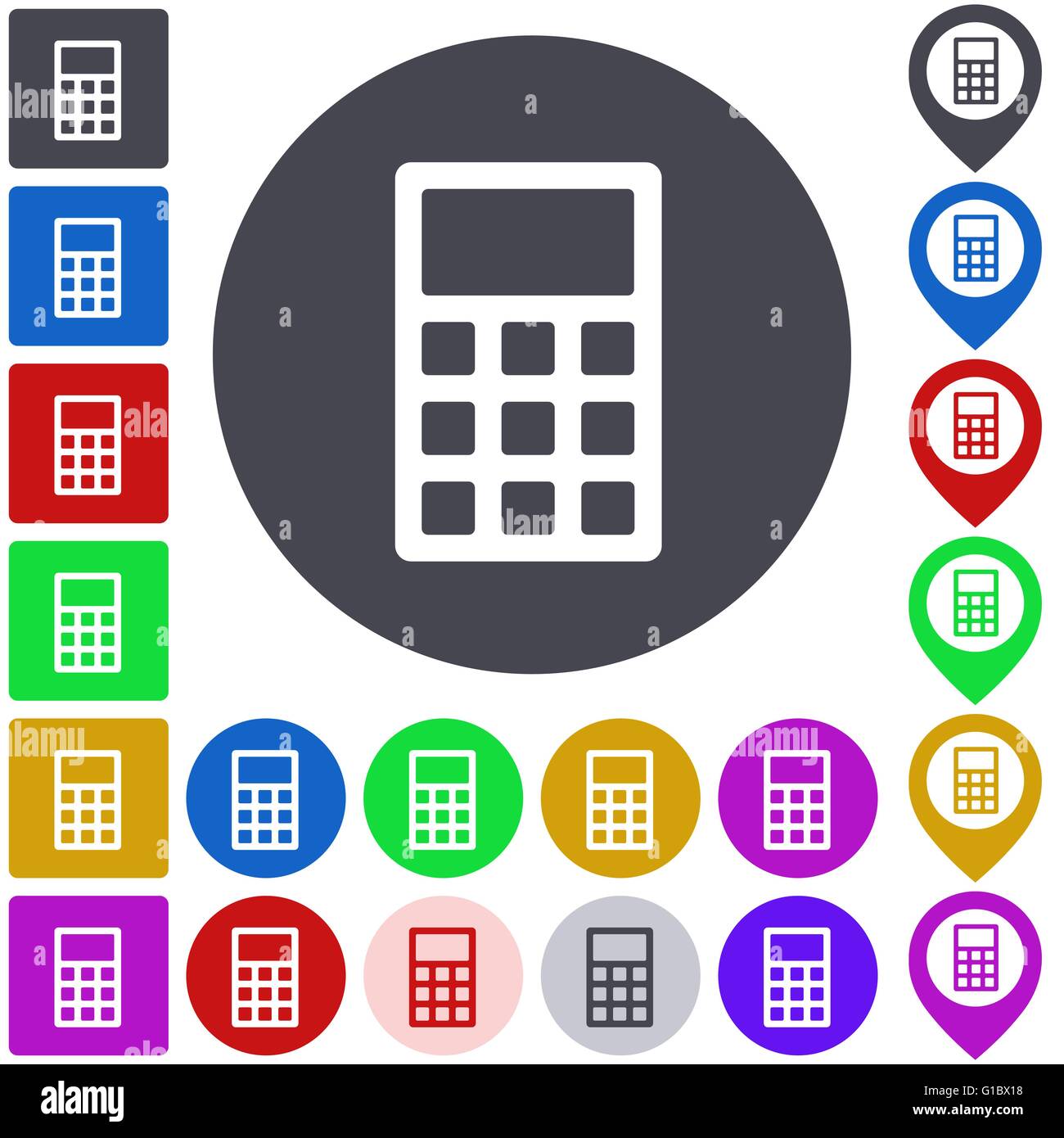 Color calculator icon set Stock Vector Image & Art - Alamy