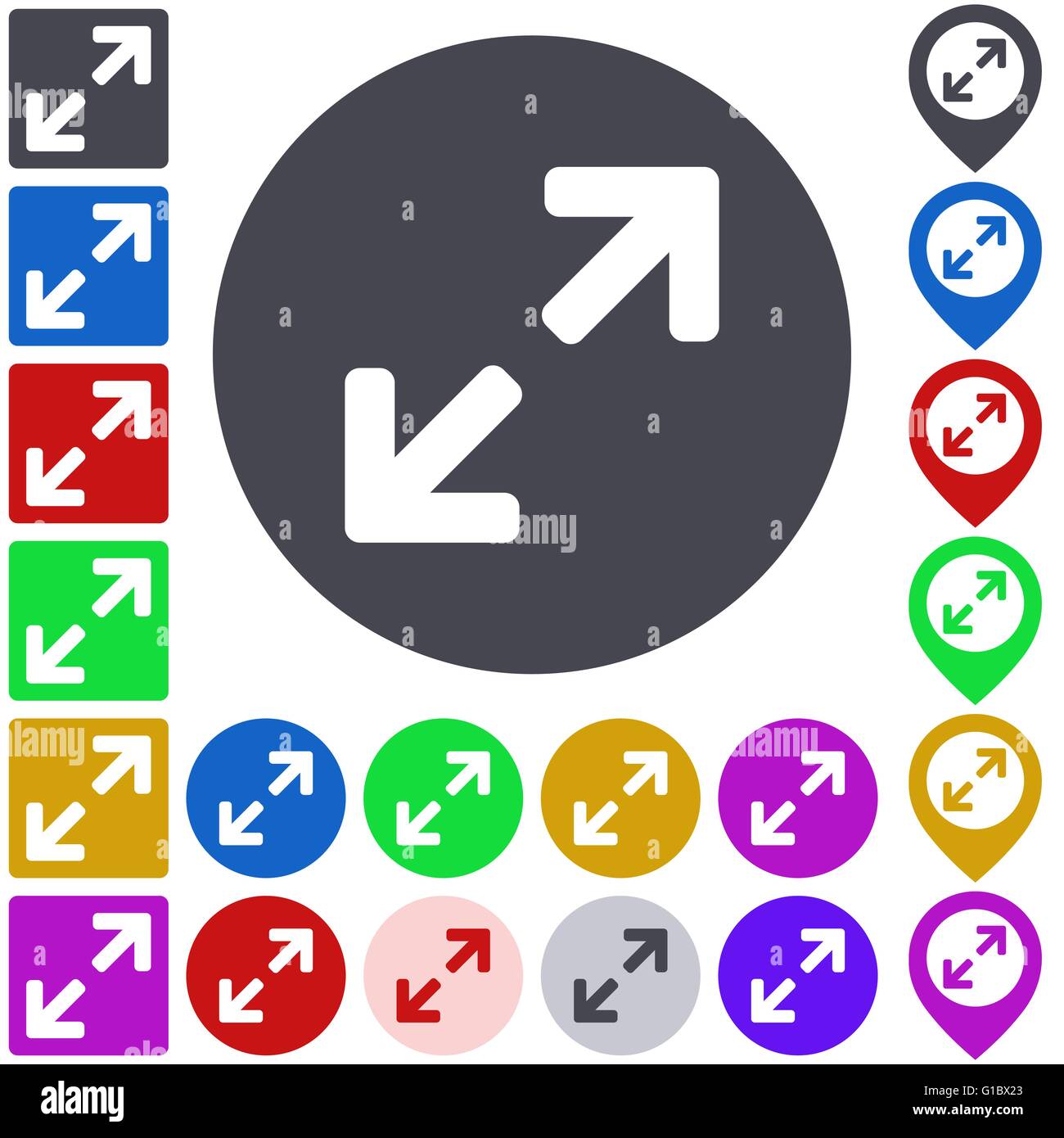 Color expand icon set Stock Vector Image & Art - Alamy
