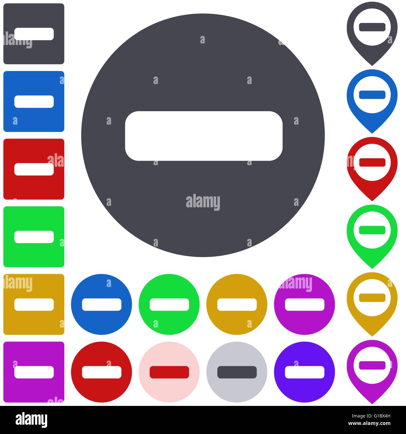 Color minus icon set Stock Vector Image & Art - Alamy