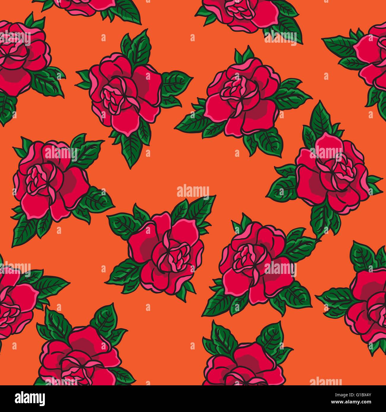 red rose seamless pattern Stock Vector Image & Art - Alamy