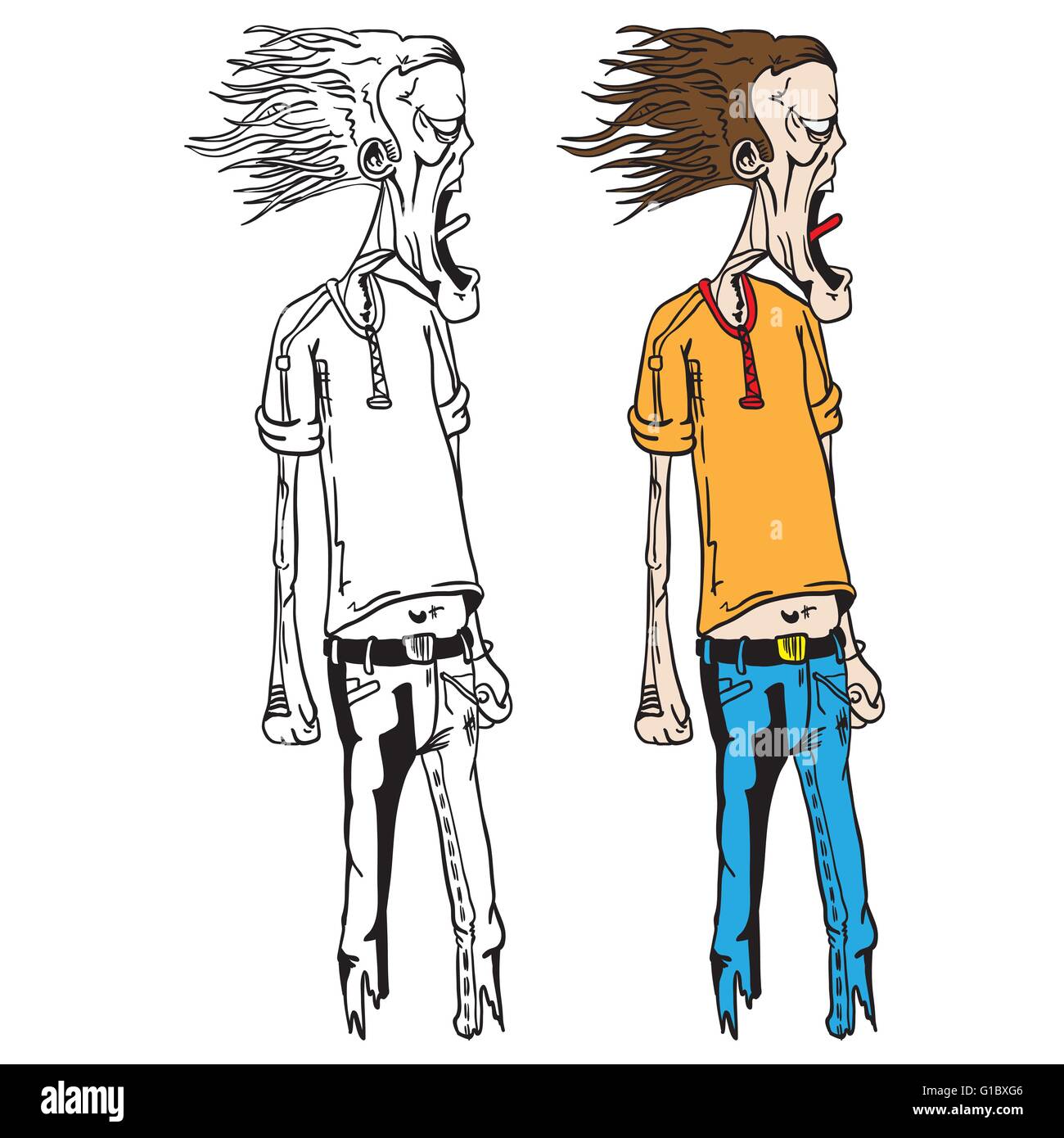 screaming man standing Stock Vector Image & Art - Alamy