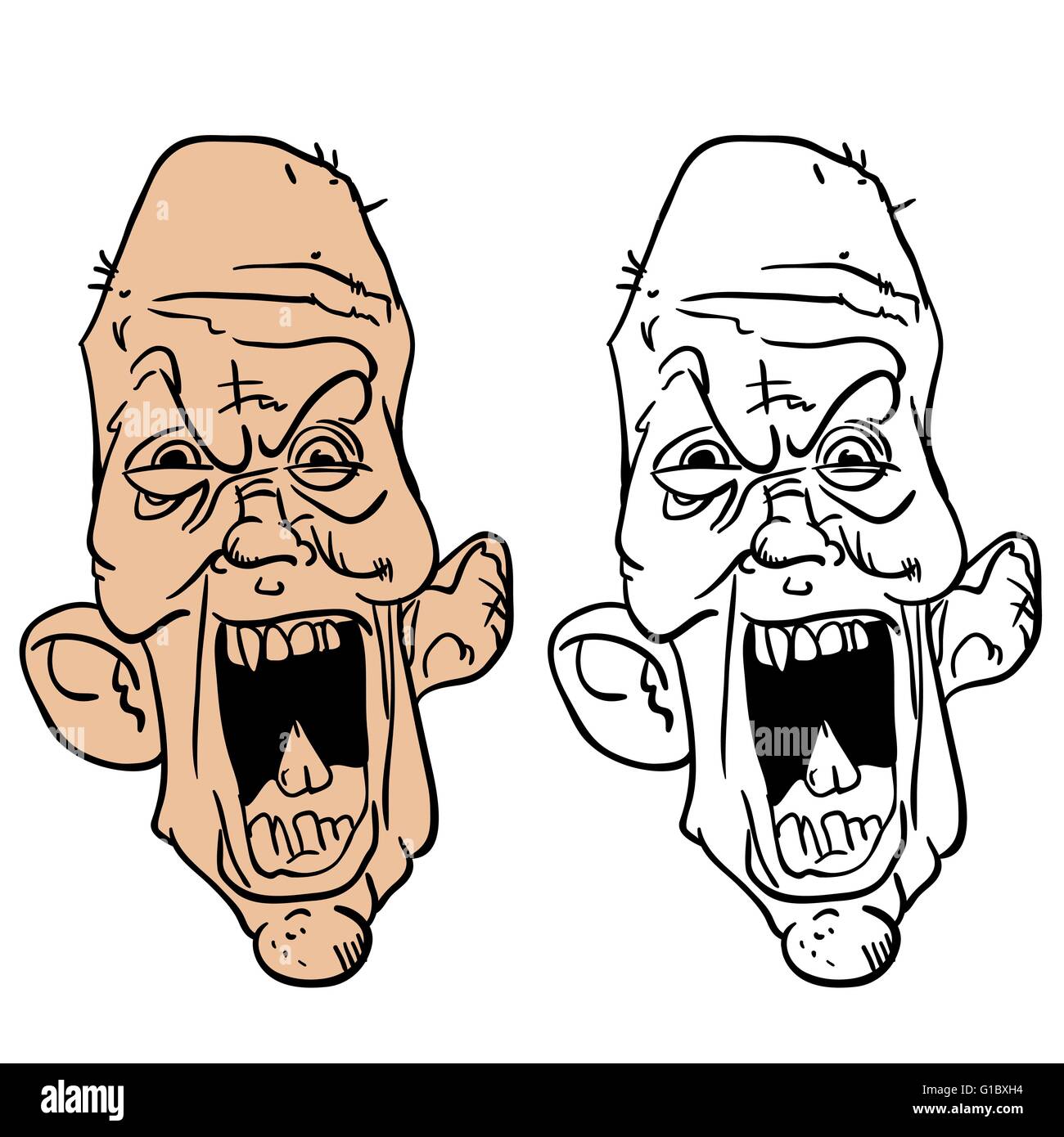 Old man face bald Cut Out Stock Images & Pictures - Alamy