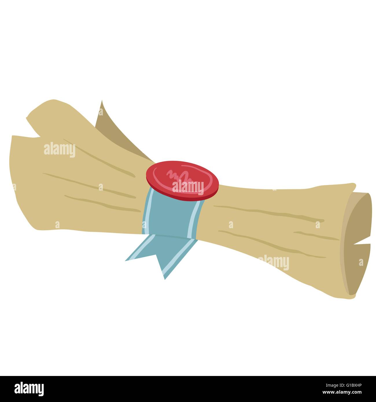 Scroll yellow paper cartoon Cut Out Stock Images & Pictures - Alamy