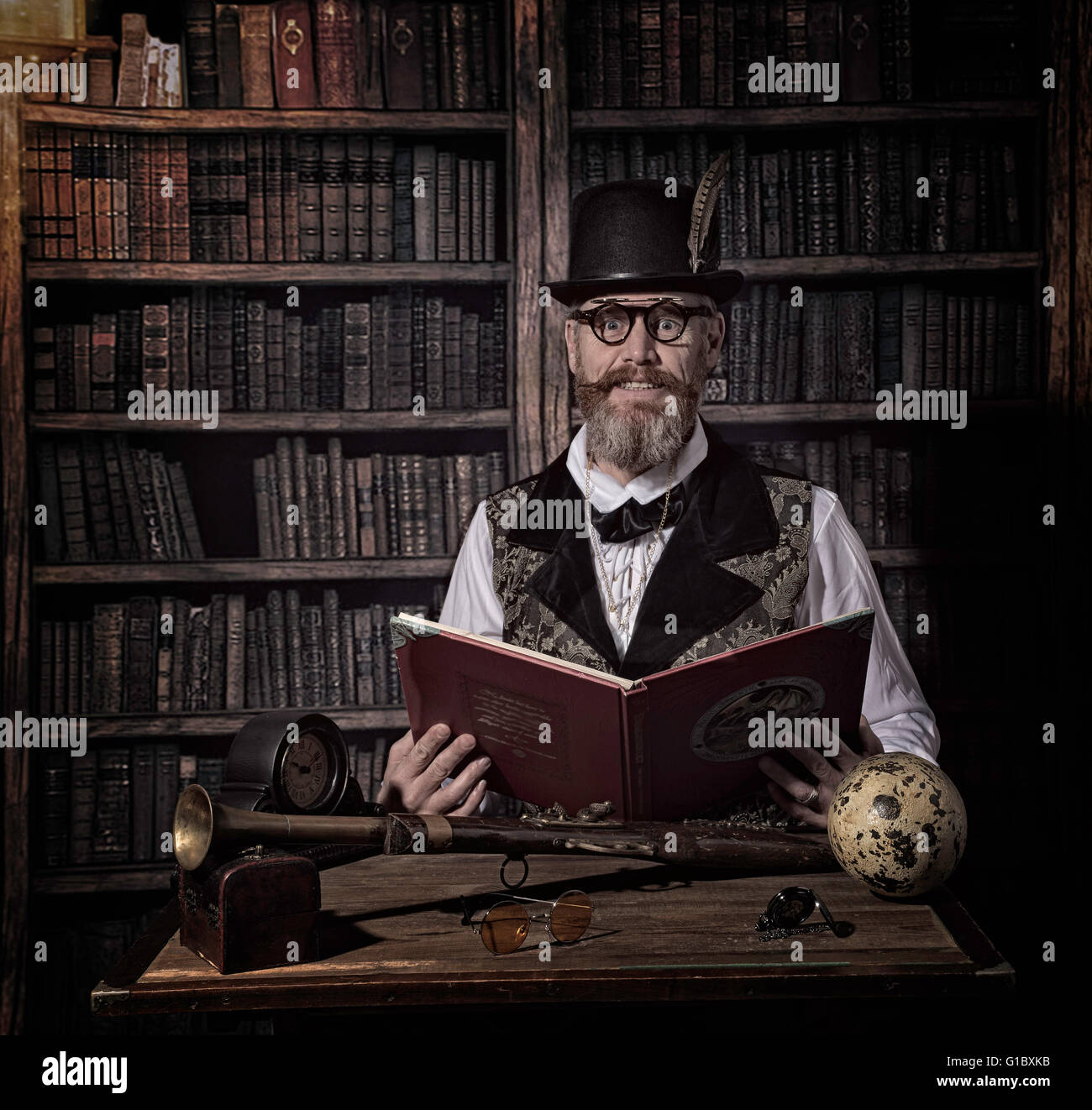 portrait of a steampunk gentleman Stock Photo - Alamy