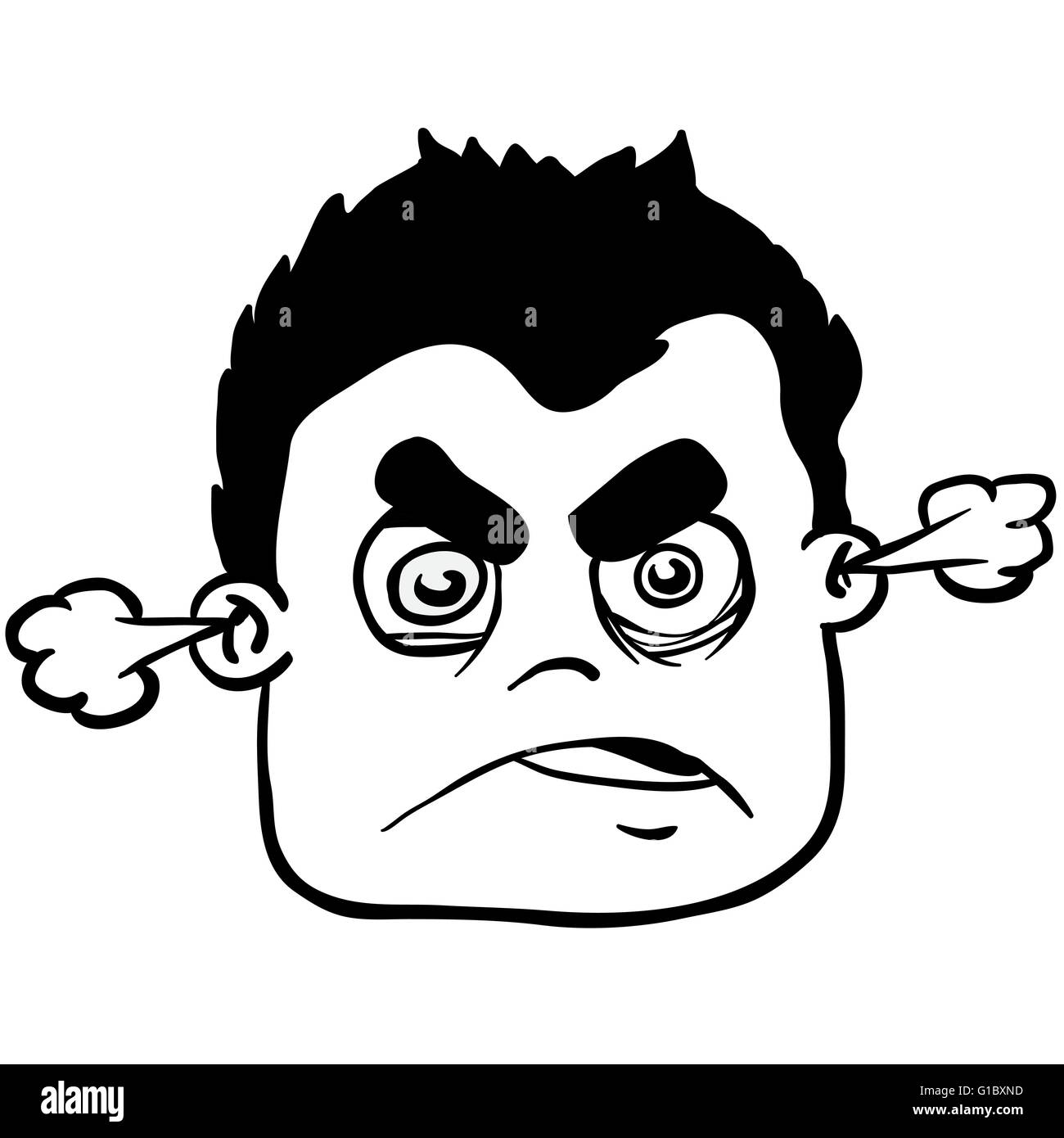 simple black and white angry boy cartoon Stock Vector Image & Art - Alamy