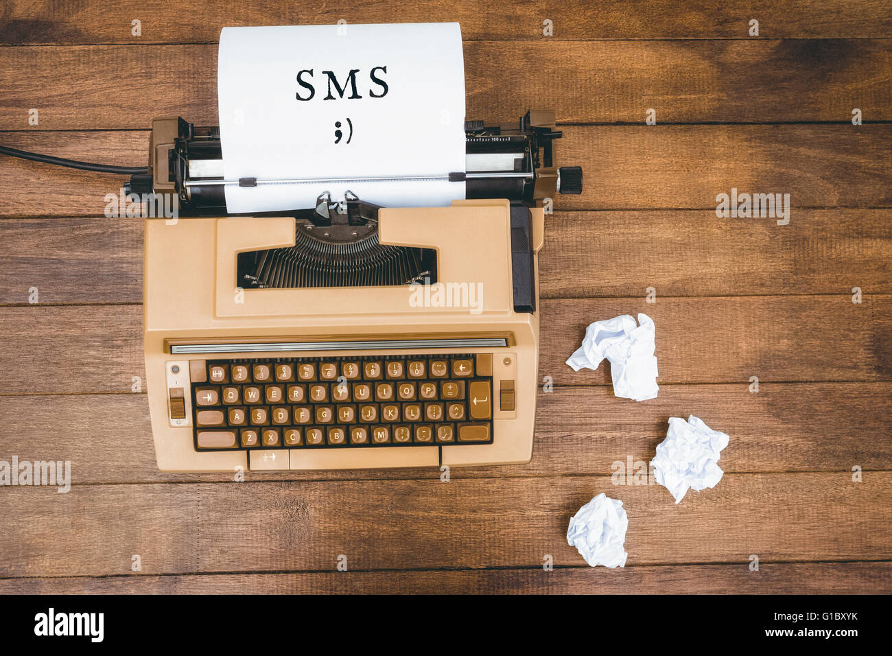 Composite image of sms message on a white background Stock Photo - Alamy