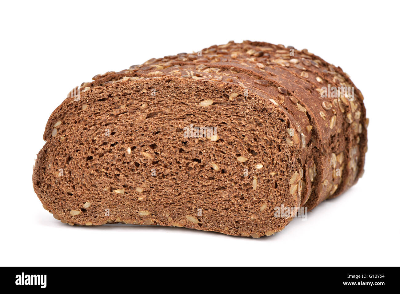 some slices of rye bread on a white background Stock Photo - Alamy