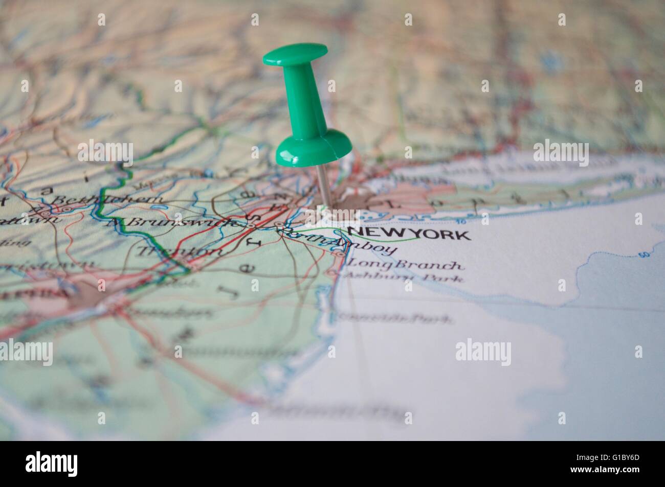 New york map pin hi-res stock photography and images - Alamy
