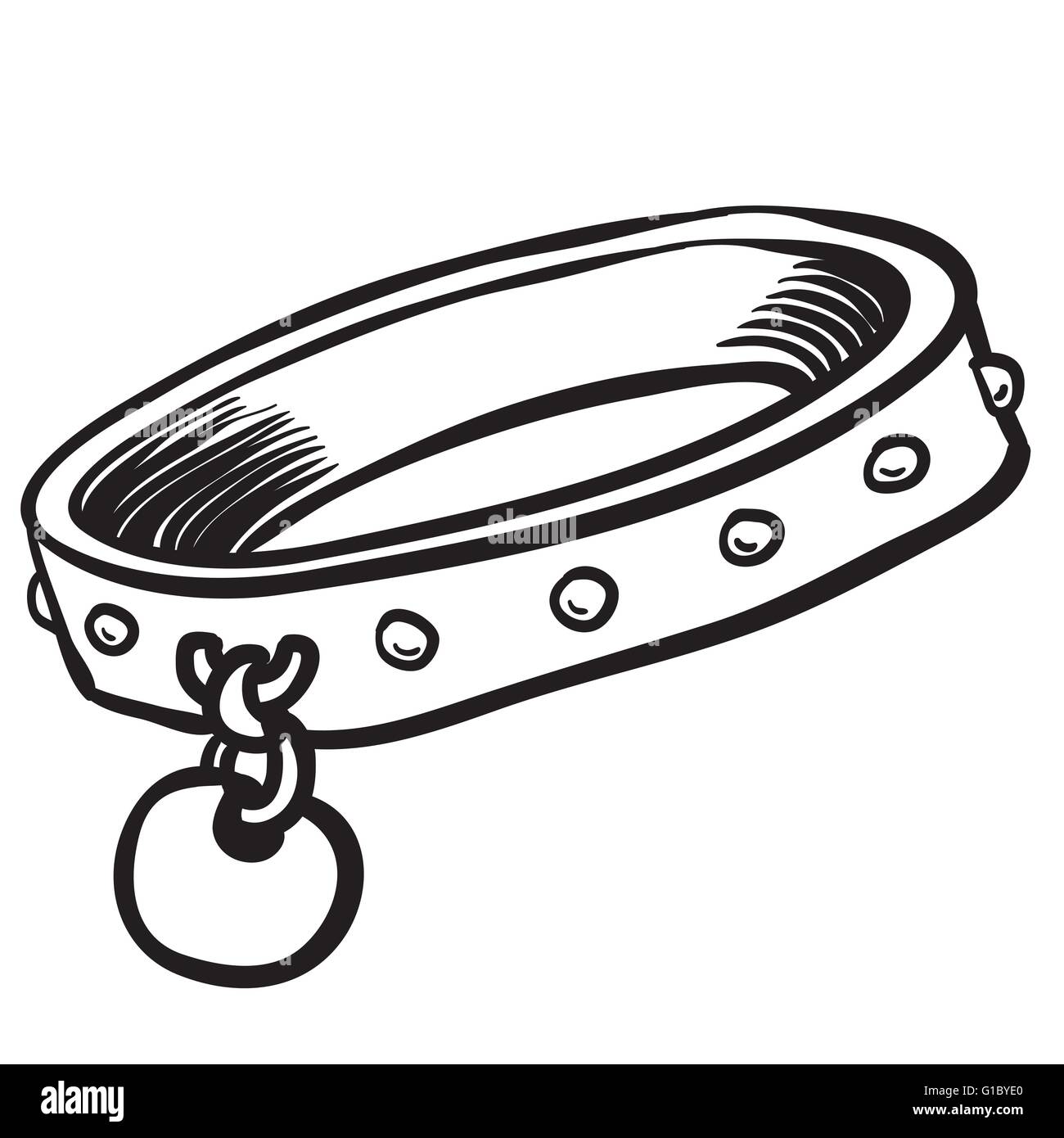 simple black and white dog collar cartoon Stock Vector Image & Art - Alamy